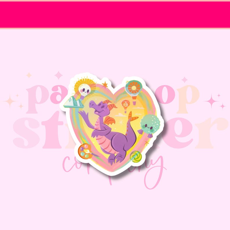 Holographic Figment Dragon Sticker: Epcot Disney, Weatherproof Vinyl - Etsy