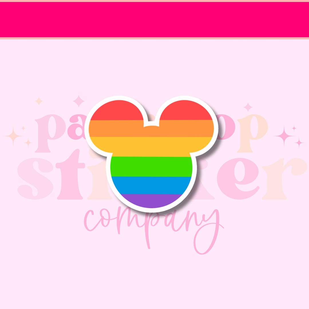 Rainbow Mickey Pride Sticker, Weather Resistant Vinyl - Etsy