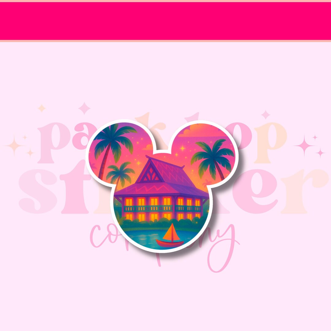 Polynesian Resort Mouse Sticker: Weather-resistant Vinyl Decal - Etsy
