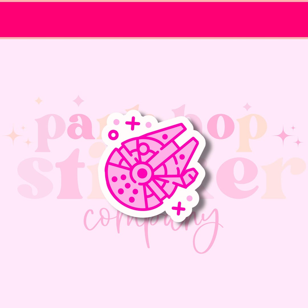 Holographic Pink Millenium Falcon Sticker, Girly Batuu Galaxy's Edge ...