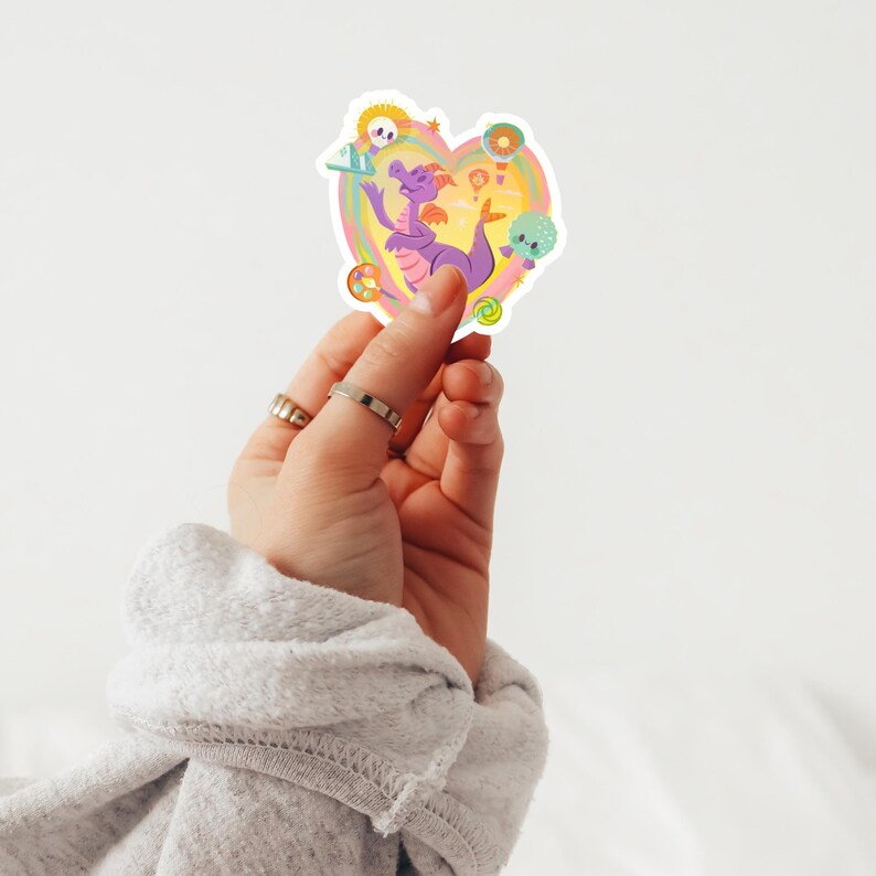 Holographic Figment Dragon Sticker: Epcot Disney, Weatherproof Vinyl - Etsy
