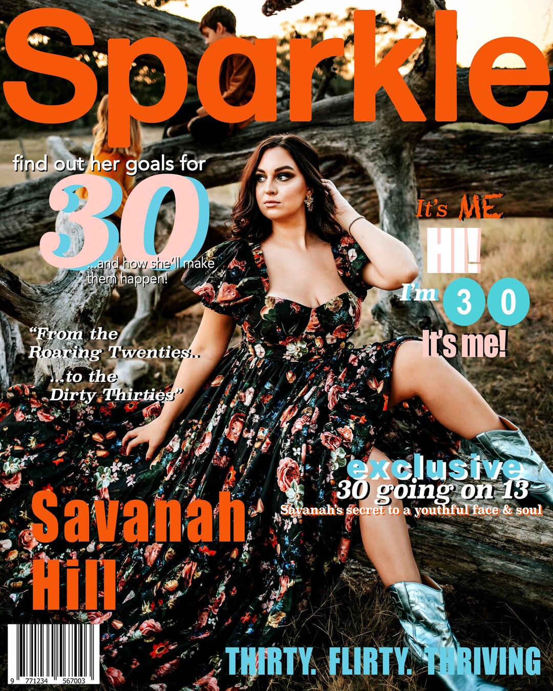 13 Going on 30 Custom Sparkle Magazine Cover - Etsy