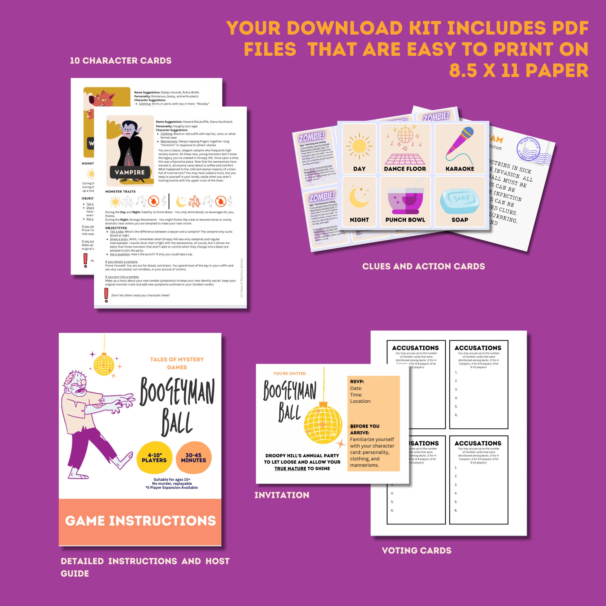 Kids Halloween Mystery Party Game "boogeyman Ball" | Clean No Murder ...