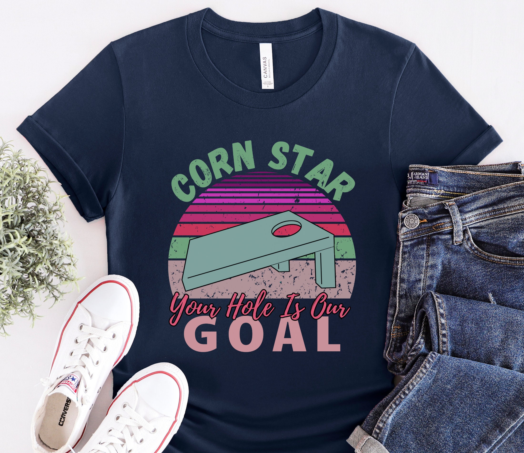 Funny Corn Hole Shirt, Your Hole is Our Goal Team Shirt, Corn Star Tee ...