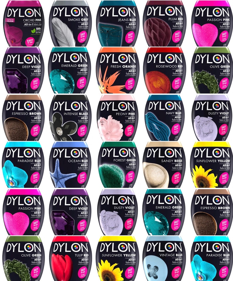 Dylon Machine Dye Pods - 350g - for Clothing/soft Furnishings/fabric - 22 Colours Dylon Fabric ...