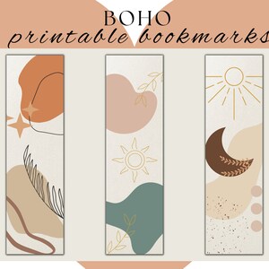 Digital Bookmark, Boho Theme Bookmark, Printable Bookmark, Baby ...