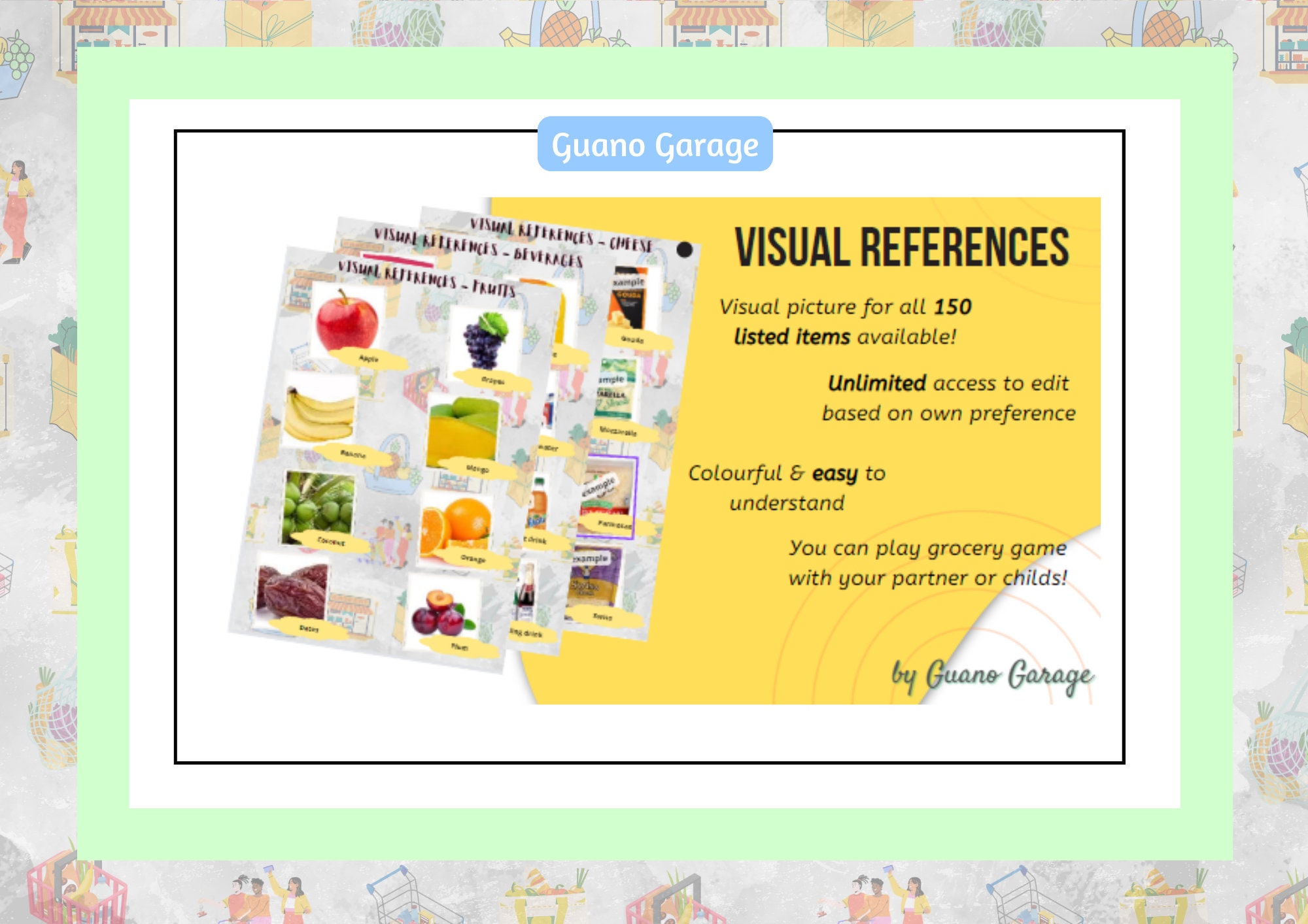 Customizable Editable Printable PDF Digital Grocery List - Etsy
