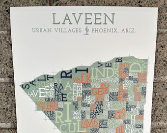 Midtown Phoenix Arizona Neighborhood Map Art Print - Etsy