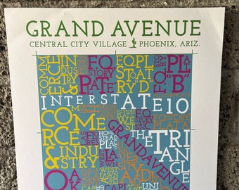 Estrella Village, Phoenix, Arizona Neighborhood Map Art Print - Etsy