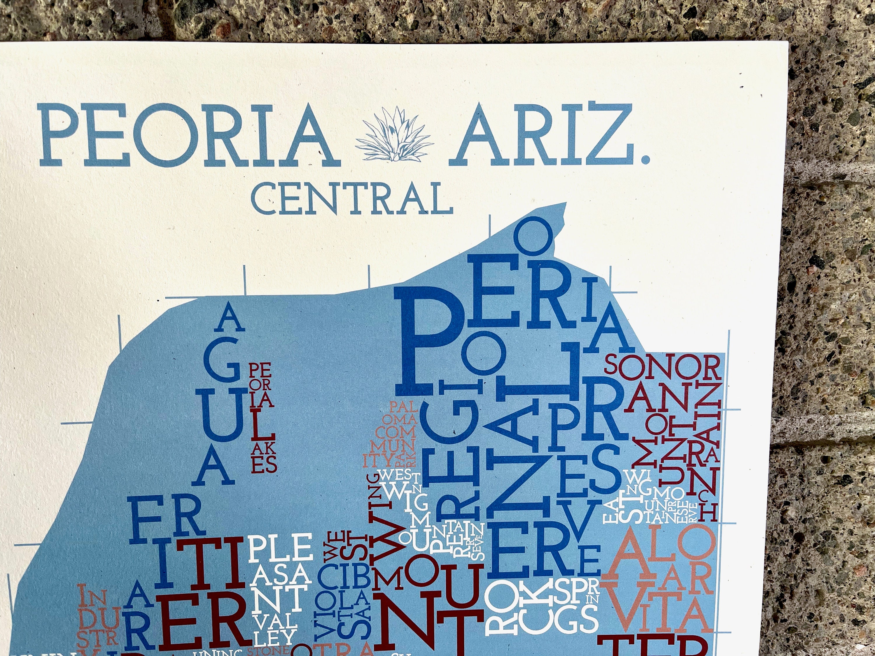 Peoria, Arizona, Central, Neighborhood Map Art Print - Etsy