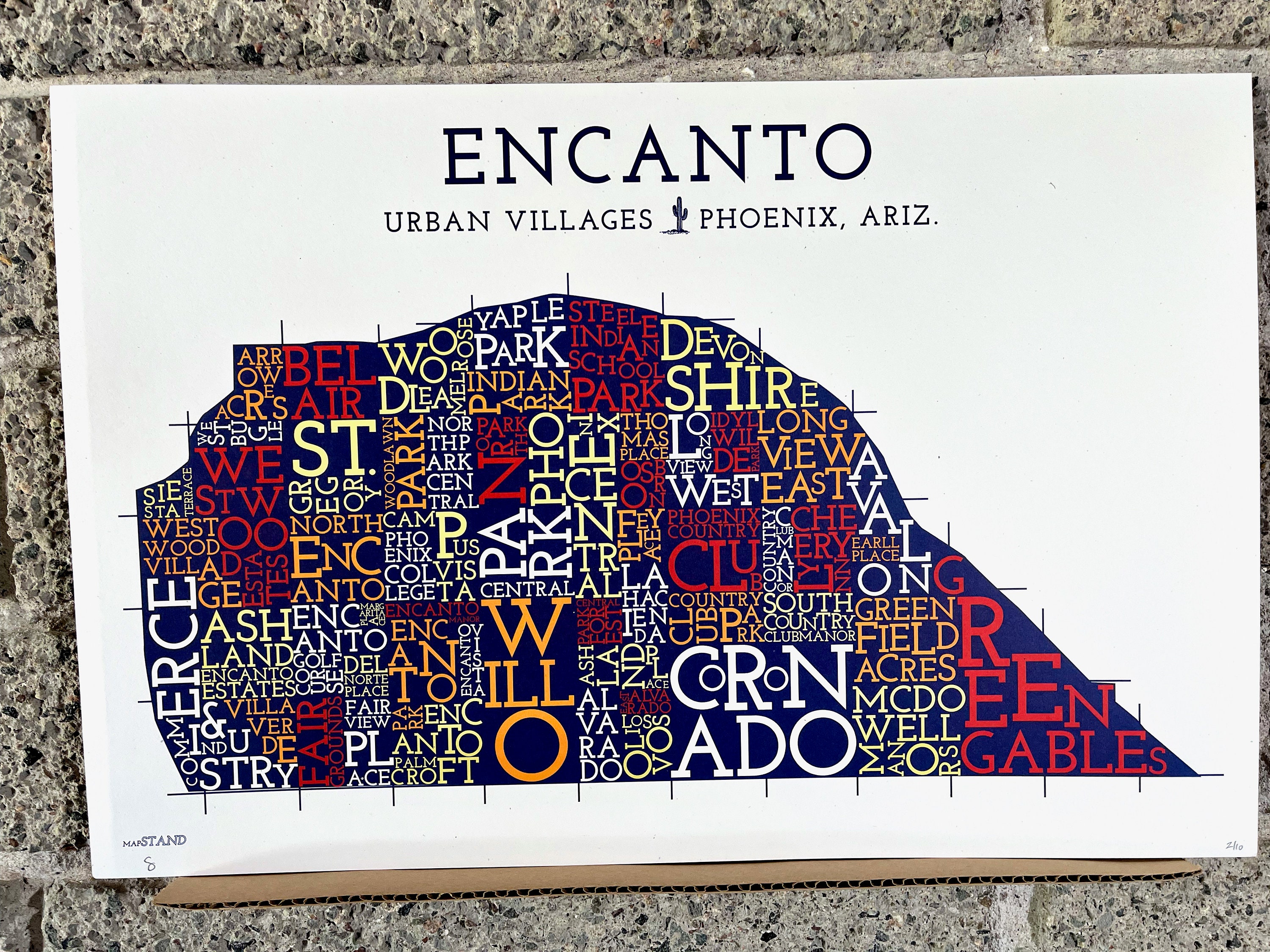 Encanto Village, Phoenix, Arizona Neighborhood Map Art Print - Etsy