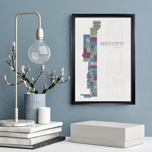 Midtown, Phoenix, Arizona Neighborhood Map Art Print - Etsy
