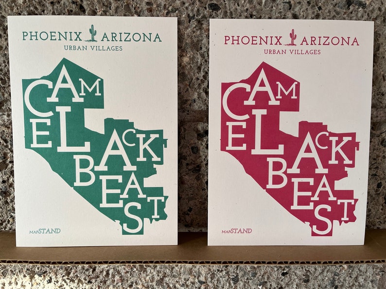 Phoenix, Arizona, Urban Villages Maps 5x7 Art Print - Etsy