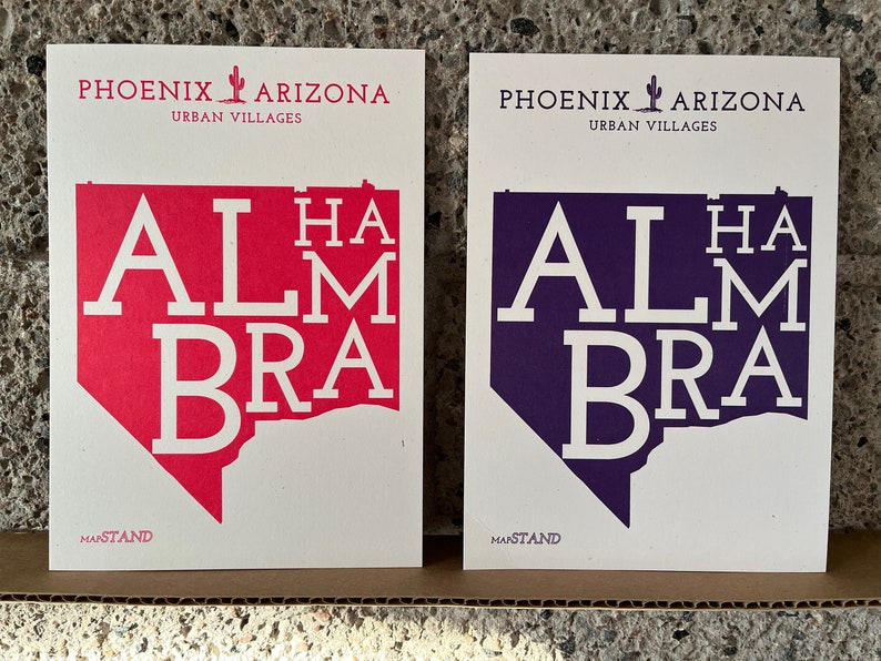 Phoenix, Arizona, Urban Villages Maps 5x7 Art Print - Etsy