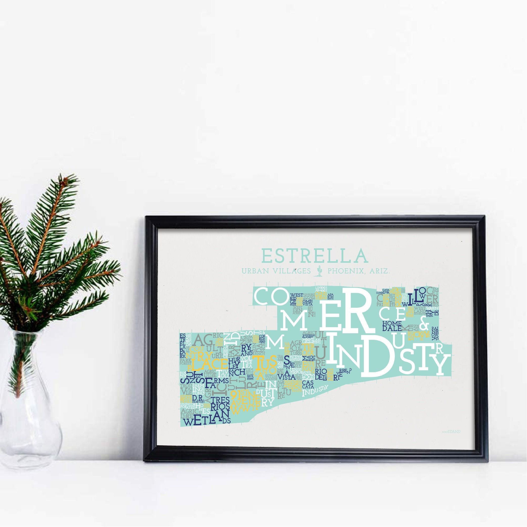 Estrella Village, Phoenix, Arizona Neighborhood Map Art Print - Etsy