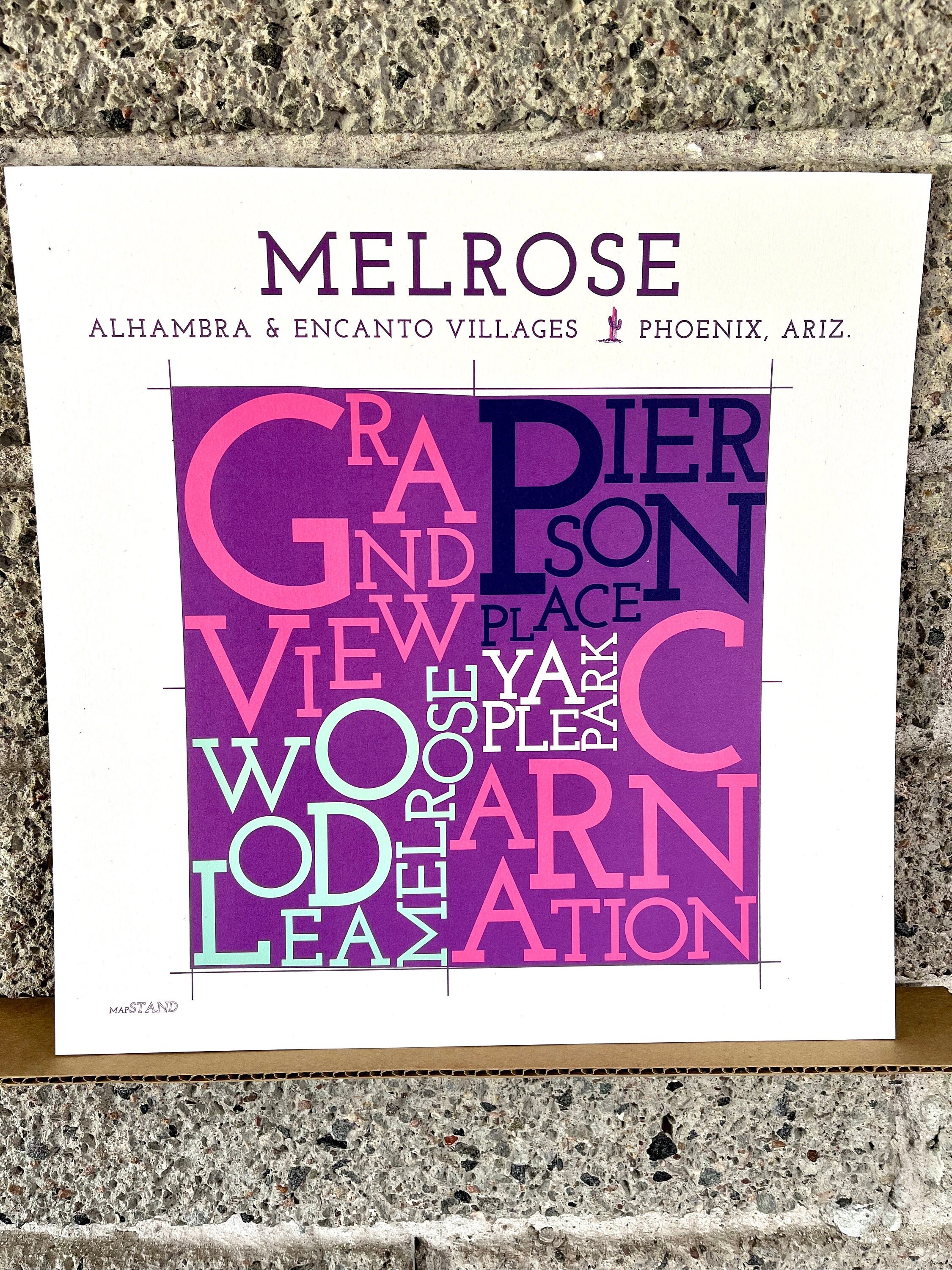 Melrose, Phoenix, Arizona Neighborhood Map Art Print - Etsy