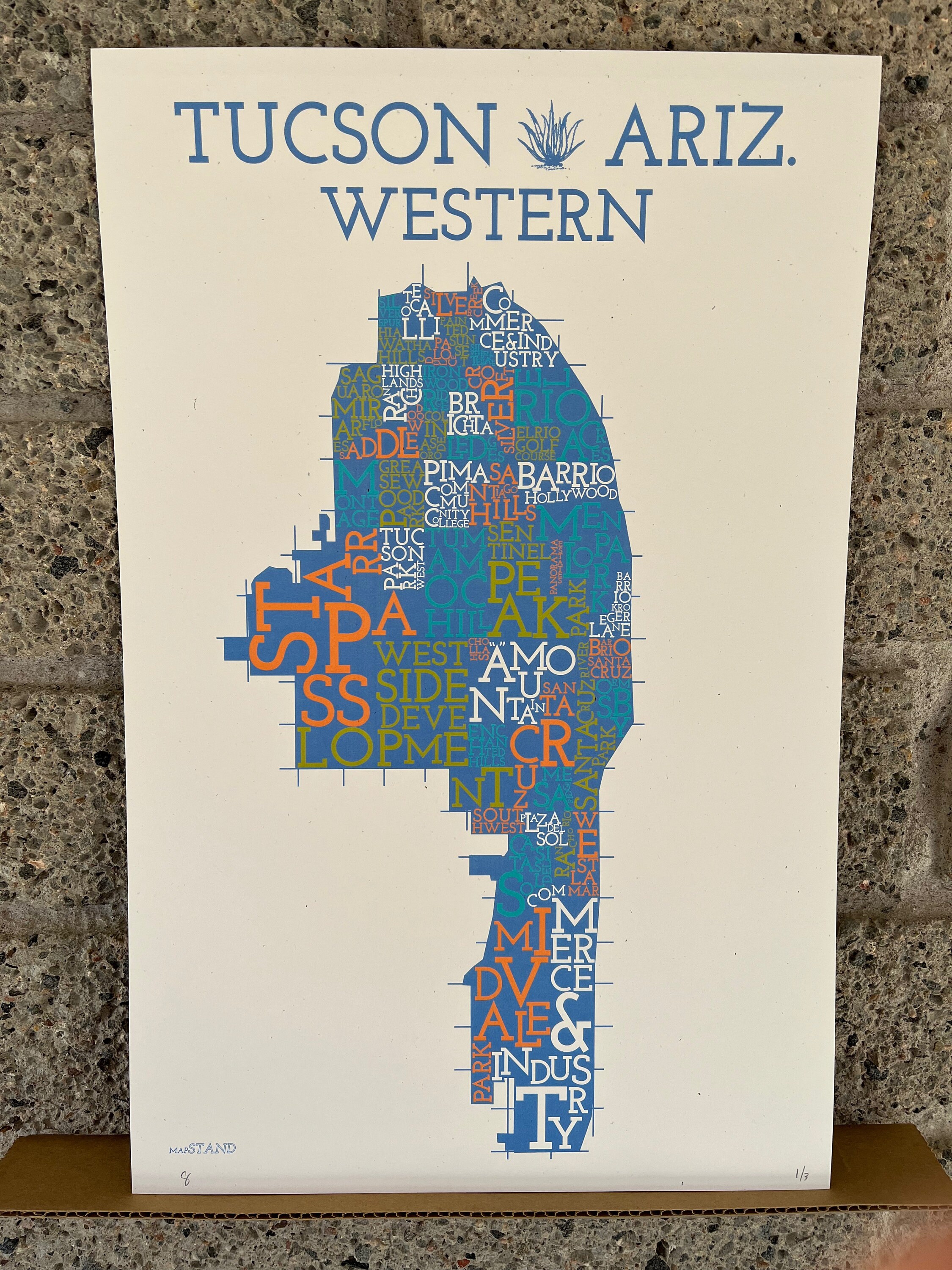 Tucson, Arizona, Western, Neighborhood Map Art Print - Etsy