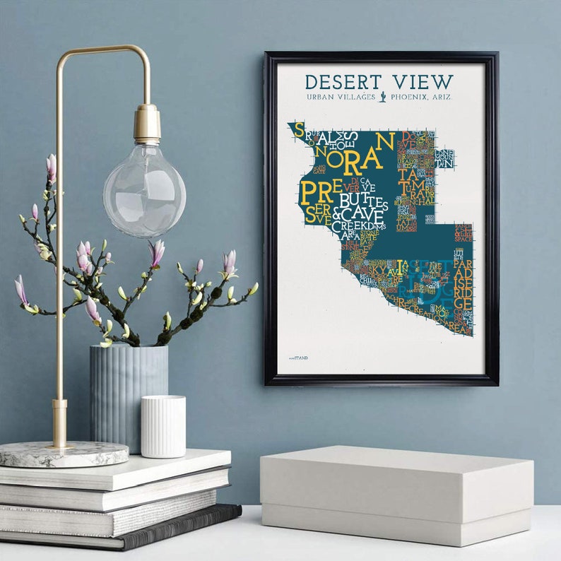Desert View Village, Phoenix, Arizona Neighborhood Map Art Print - Etsy