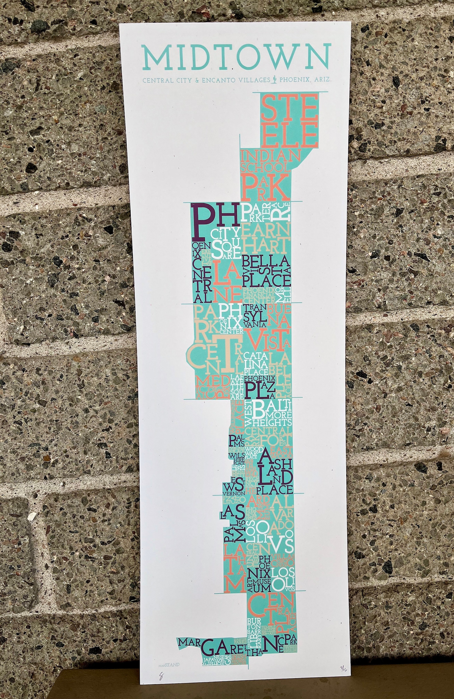 Midtown Phoenix Arizona Neighborhood Map Art Print - Etsy