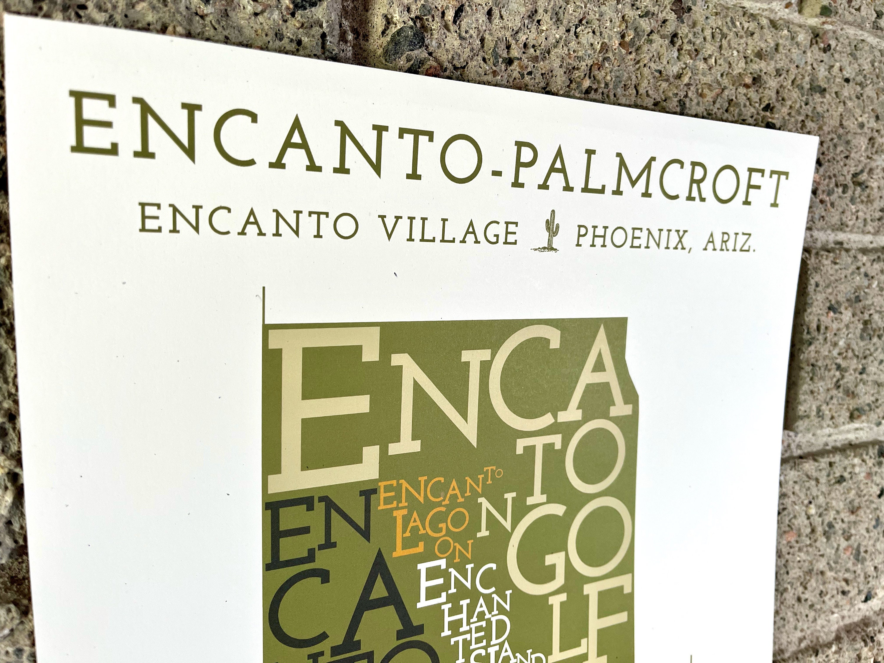 Encanto-palmcroft, Phoenix, Arizona Neighborhood Map Art Print - Etsy