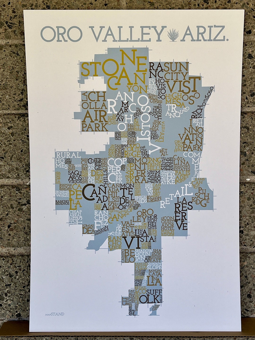 Oro Valley, Arizona, Neighborhood Map Art Print - Etsy