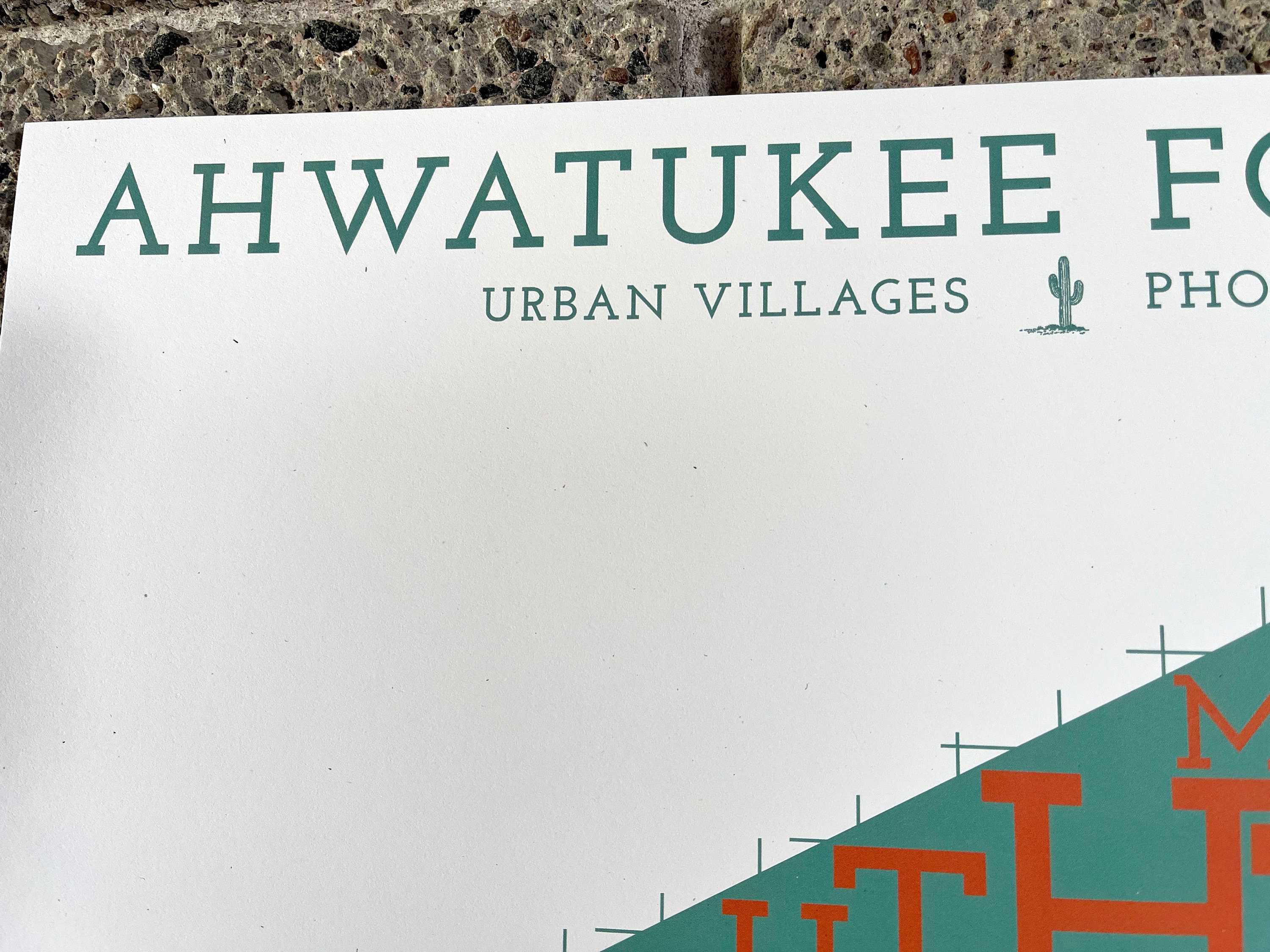 Ahwatukee Foothills Village, Phoenix, Arizona Neighborhood Map Art ...