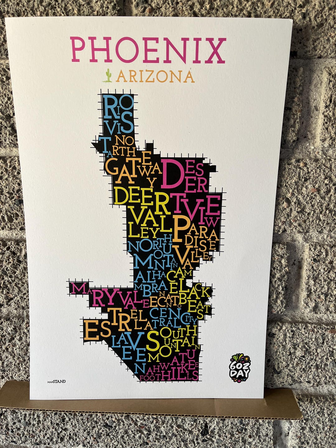 602 Day! City of Phoenix, Arizona, City Limits, Urban Villages Map Art ...