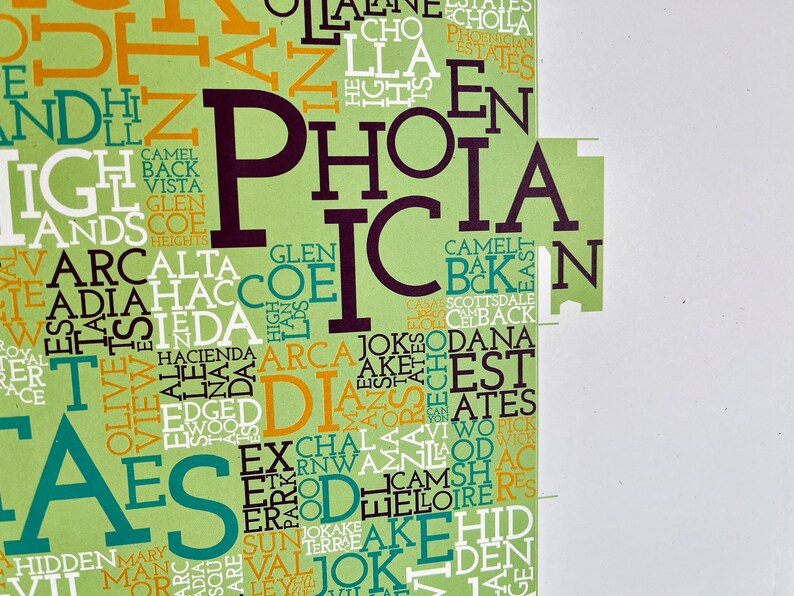 Arcadia, Phoenix, Arizona Neighborhood Map Art Print - Etsy