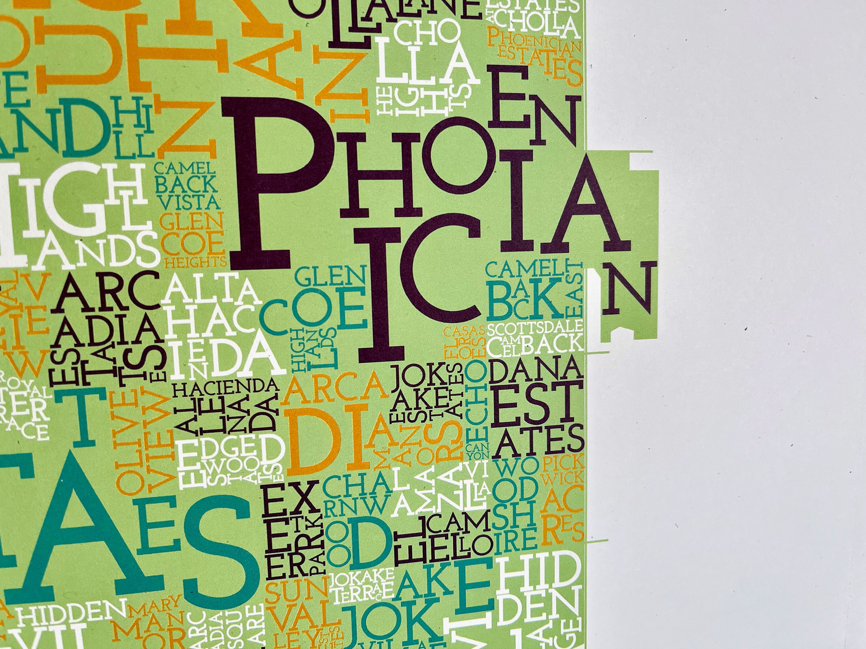 Arcadia, Phoenix, Arizona Neighborhood Map Art Print - Etsy