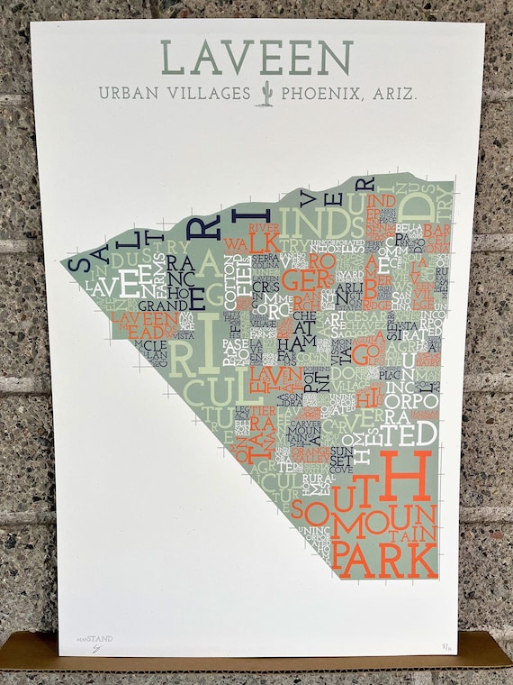 Laveen Village Phoenix Arizona Neighborhood Map Art Print - Etsy