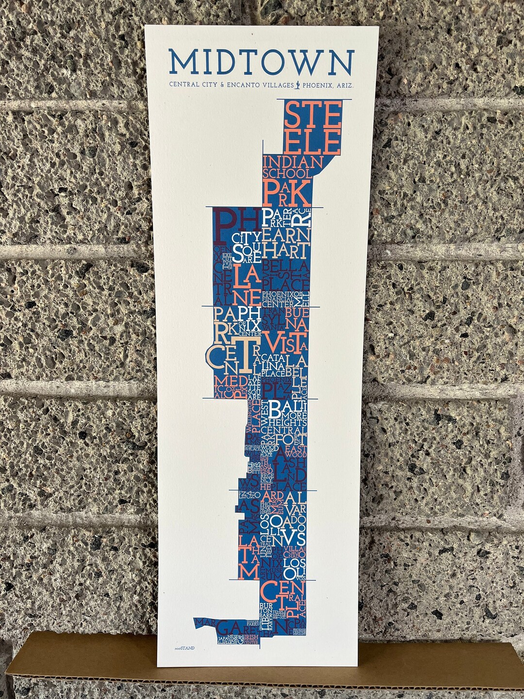 Midtown, Phoenix, Arizona Neighborhood Map Art Print - Etsy