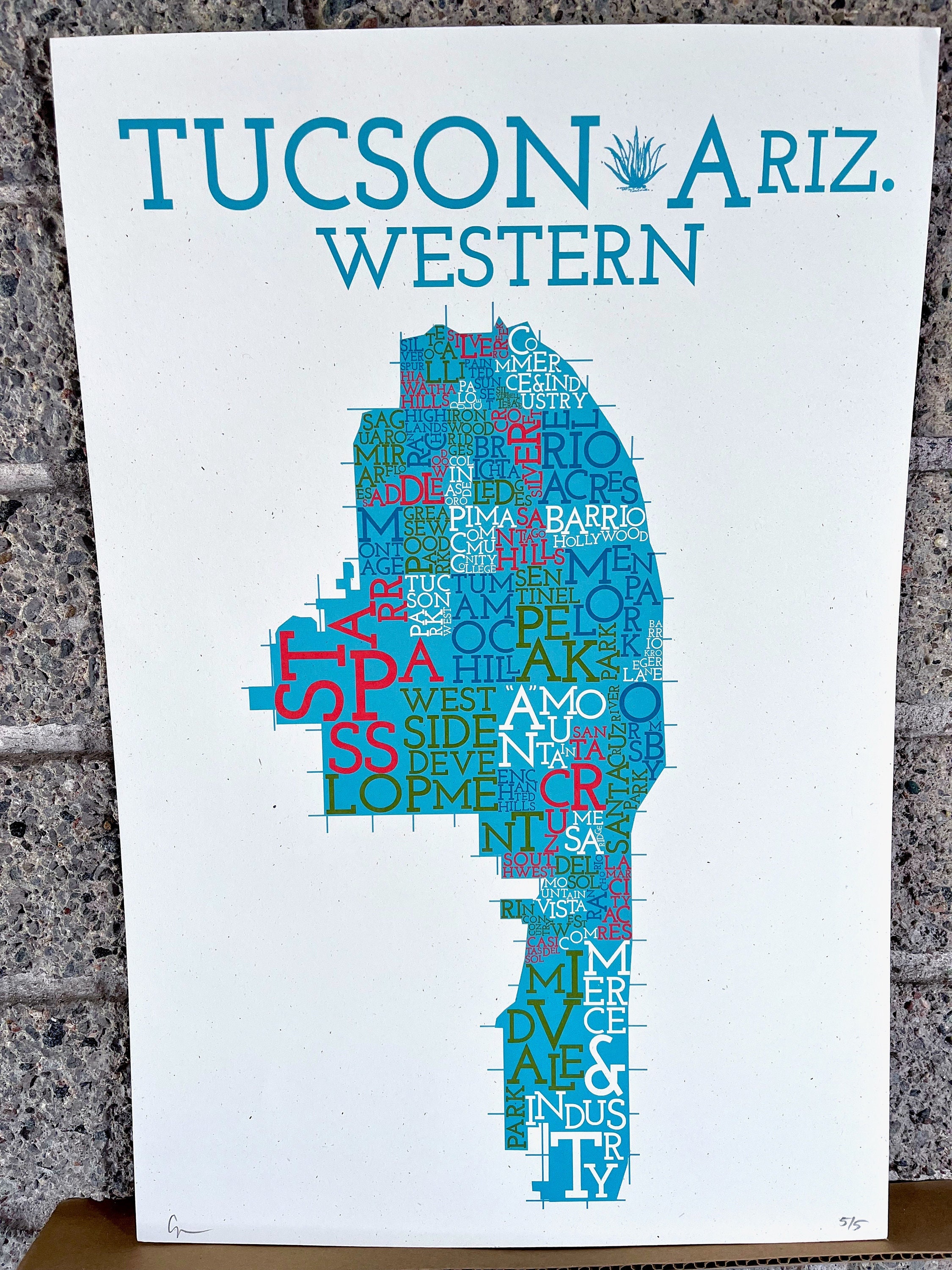 Tucson, Arizona, Western, Neighborhood Map Art Print - Etsy