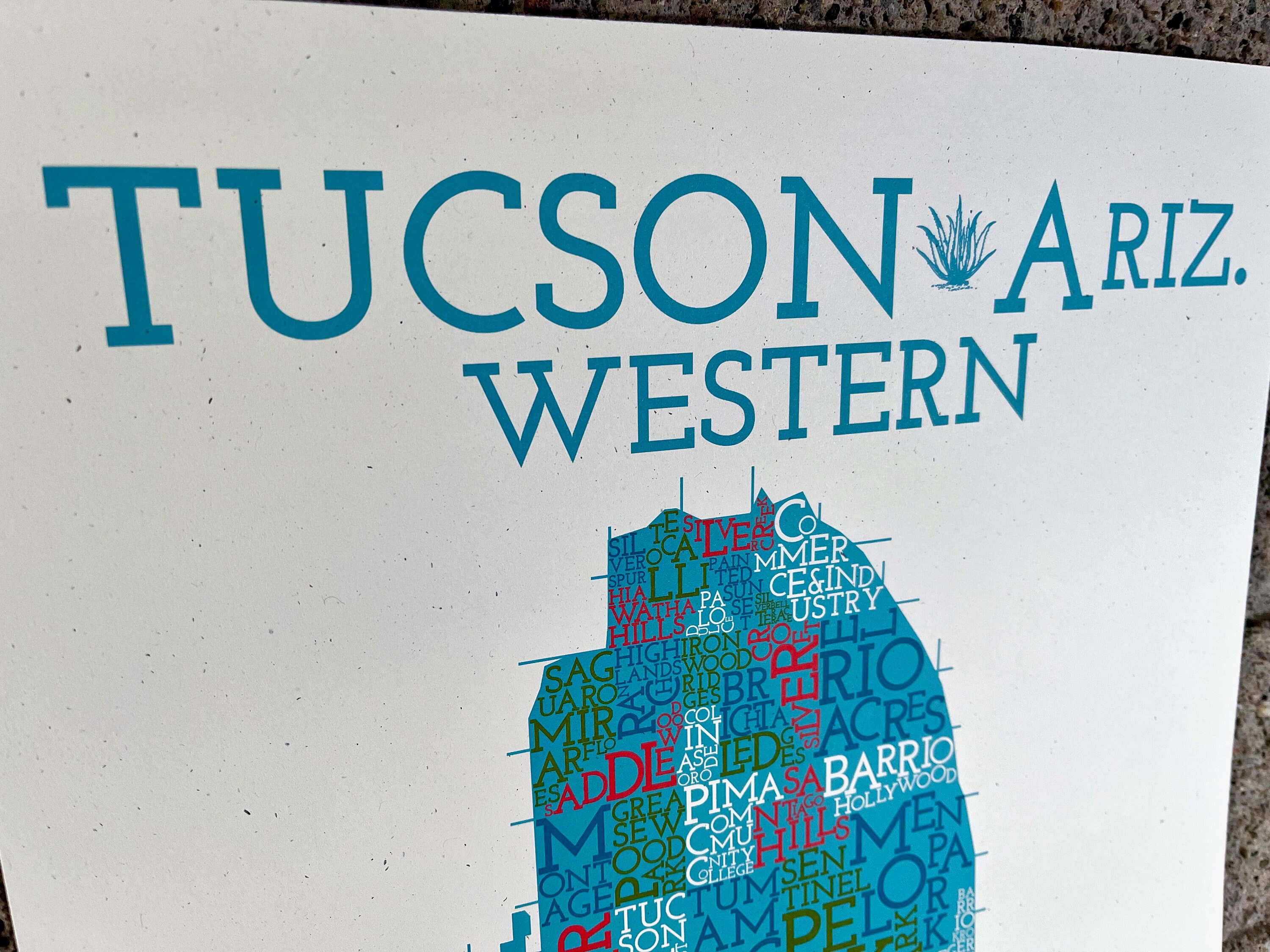 Tucson, Arizona, Western, Neighborhood Map Art Print - Etsy