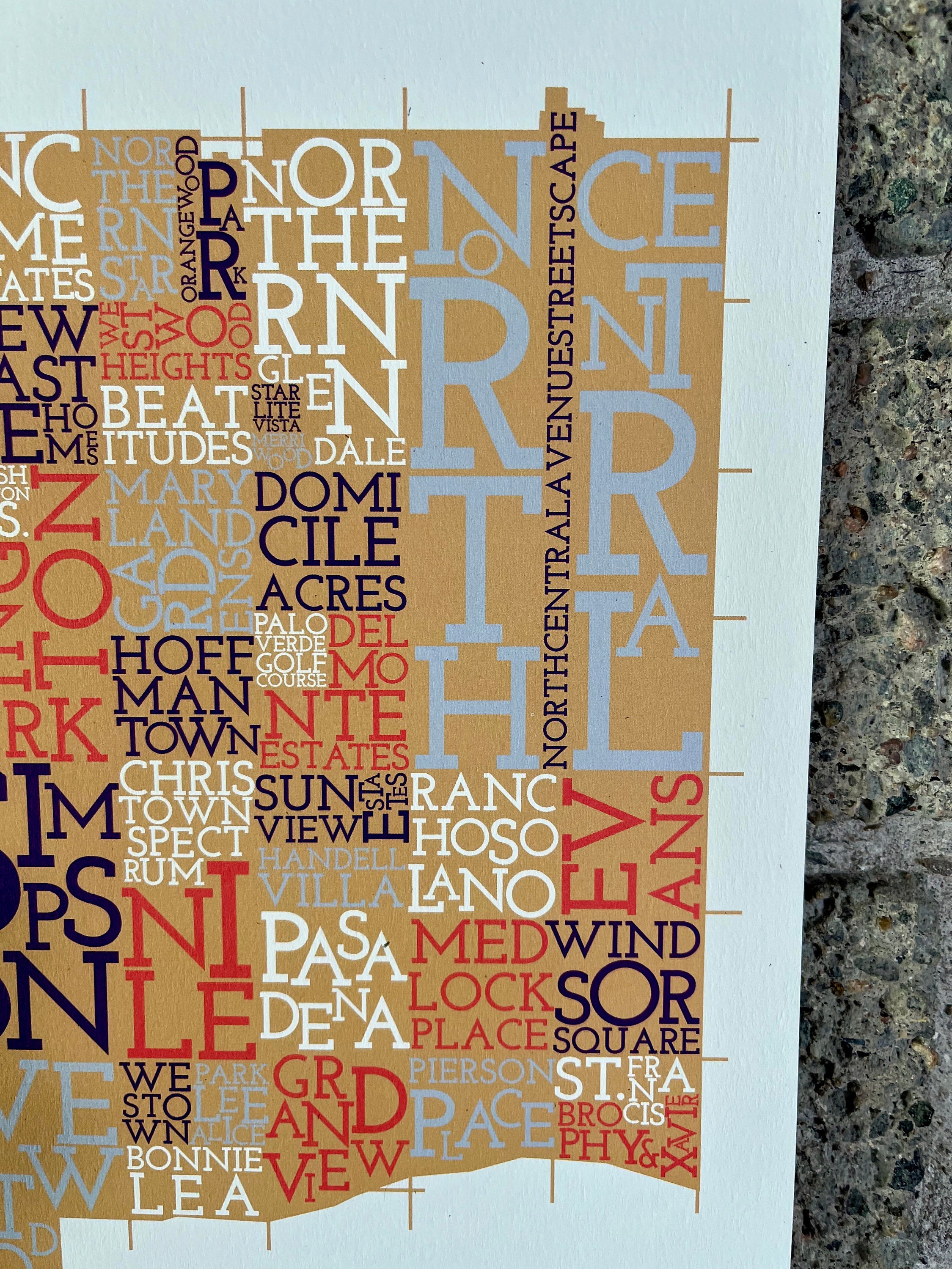 Alhambra Village (GCU), Phoenix, Arizona Neighborhood Map Art Print - Etsy