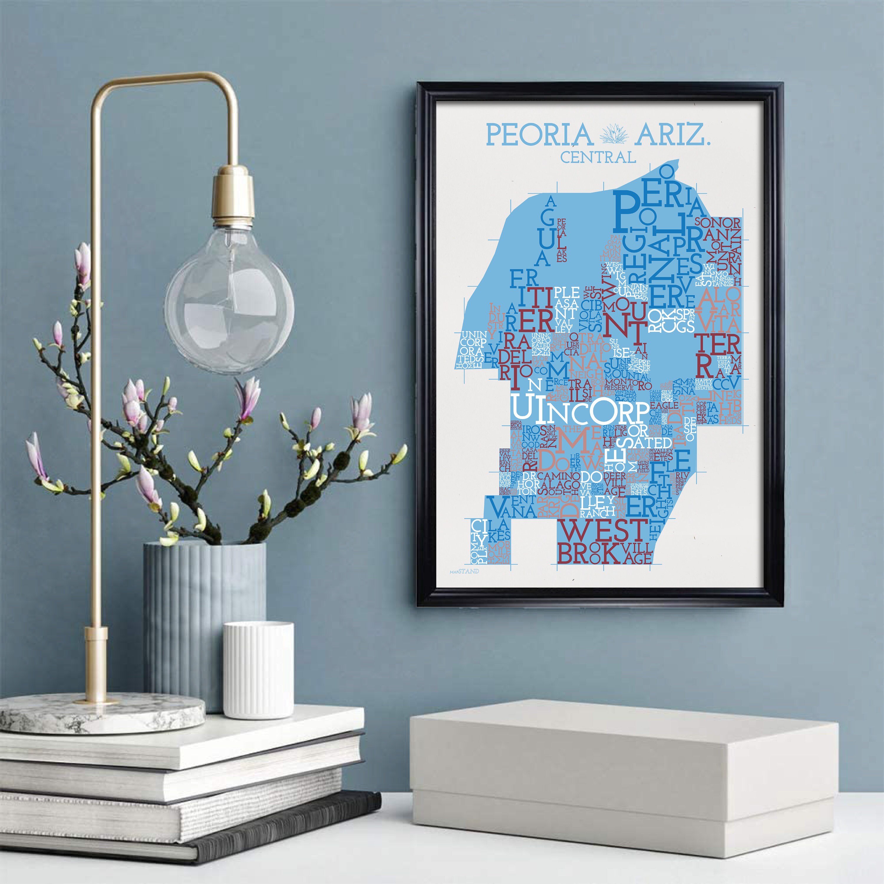 Peoria, Arizona, Central, Neighborhood Map Art Print - Etsy