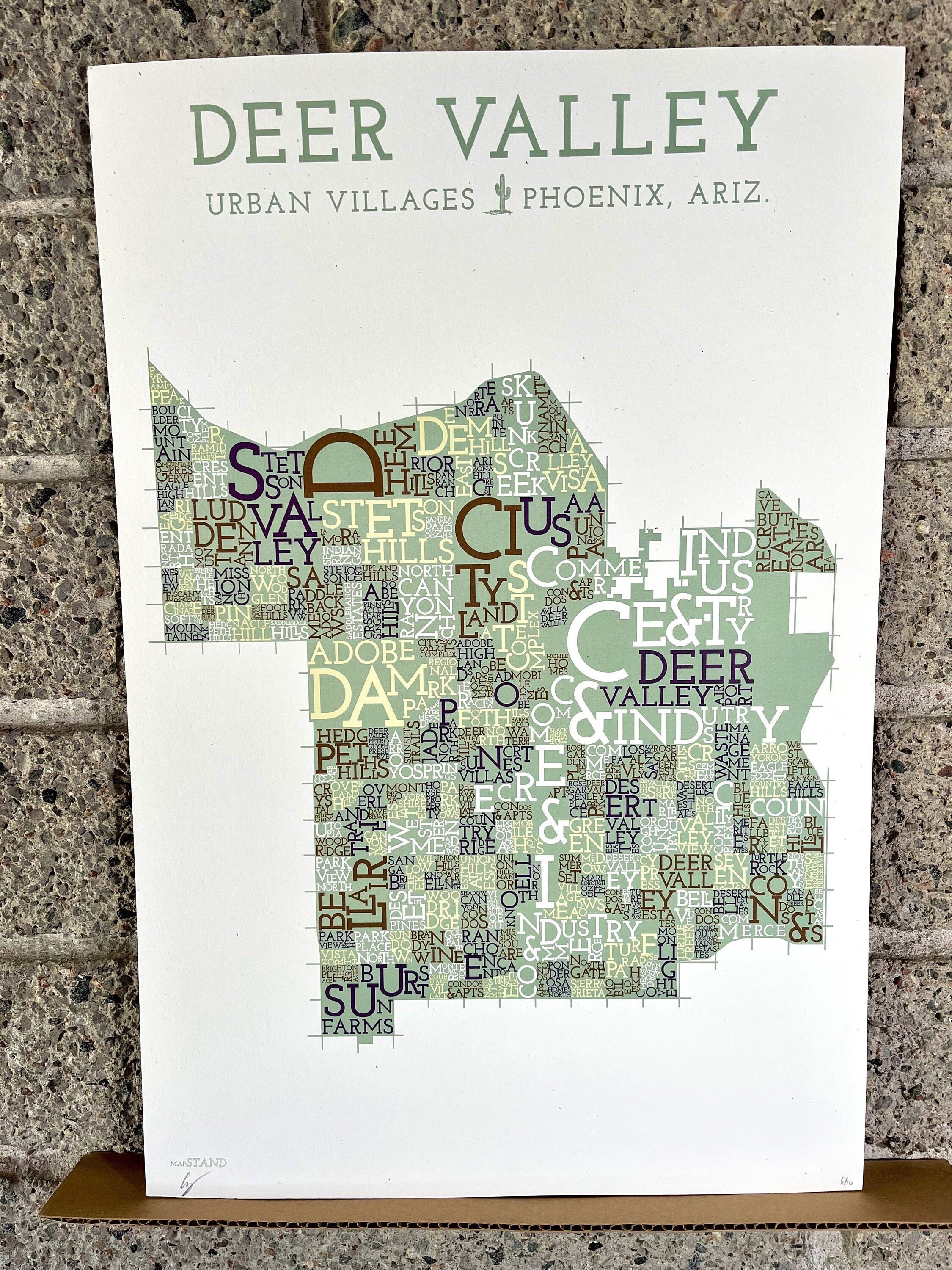 Deer Valley Village, Phoenix, Arizona Neighborhood Map Art Print - Etsy
