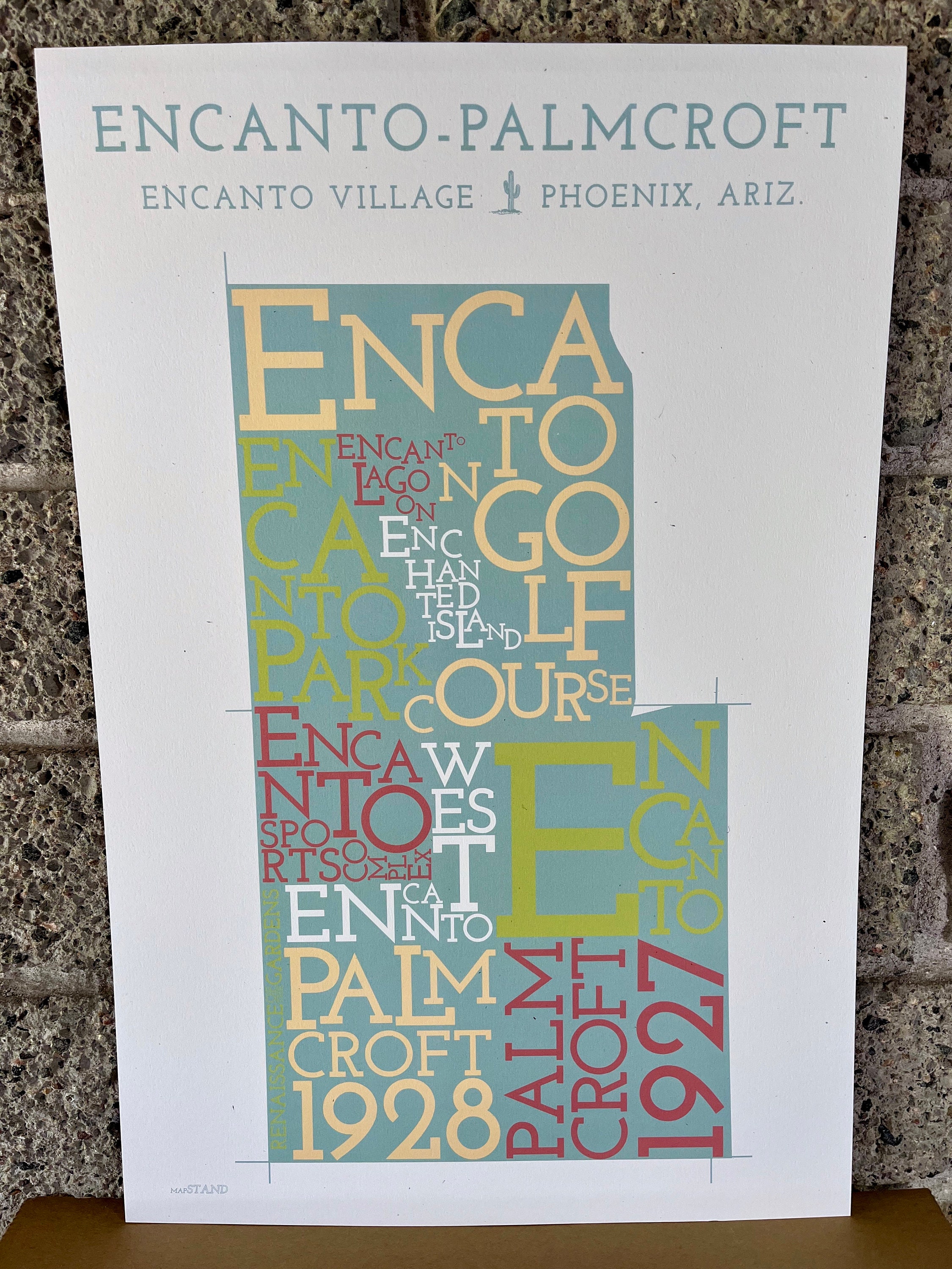 Encanto-palmcroft, Phoenix, Arizona Neighborhood Map Art Print - Etsy