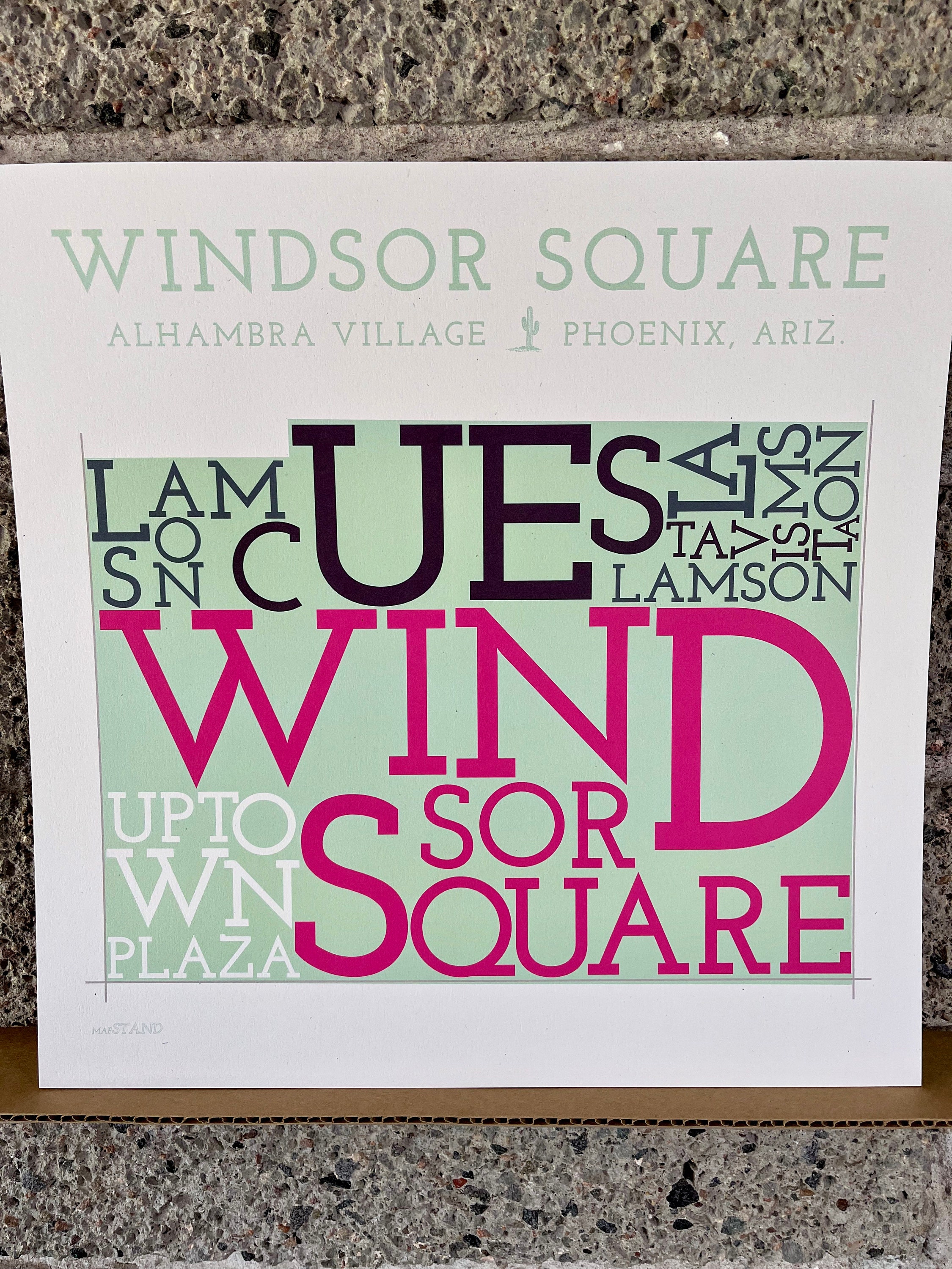 Windsor Square, Phoenix, Arizona Neighborhood Map Art Print - Etsy