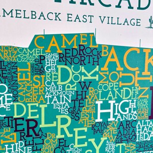 Arcadia, Phoenix, Arizona Neighborhood Map Art Print - Etsy