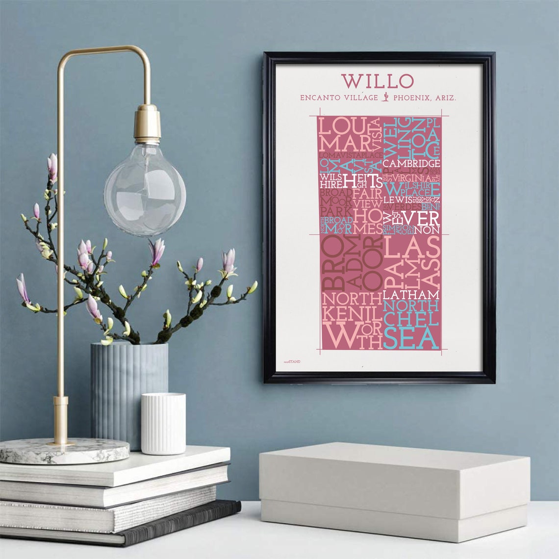 Willo, Phoenix, Arizona, Neighborhood Map Art Print - Etsy