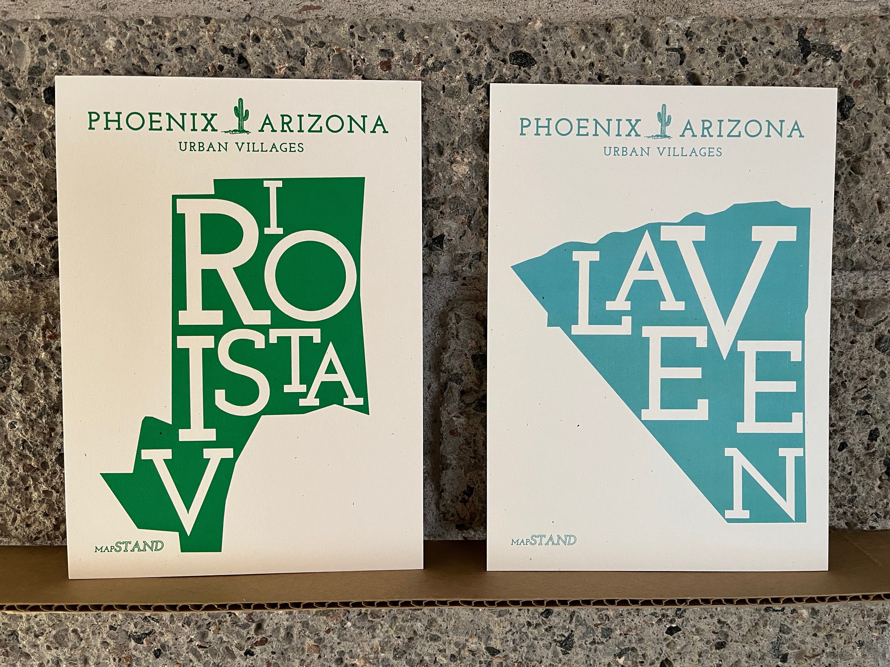 Phoenix, Arizona, Urban Villages Maps 5x7 Art Print - Etsy