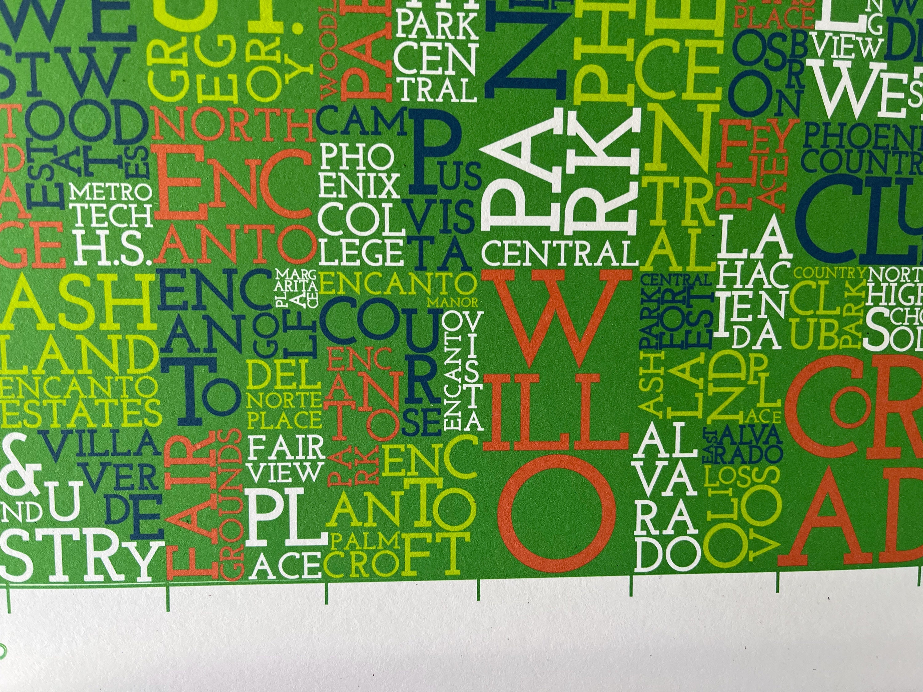 Encanto Village, Phoenix, Arizona Neighborhood Map Art Print - Etsy