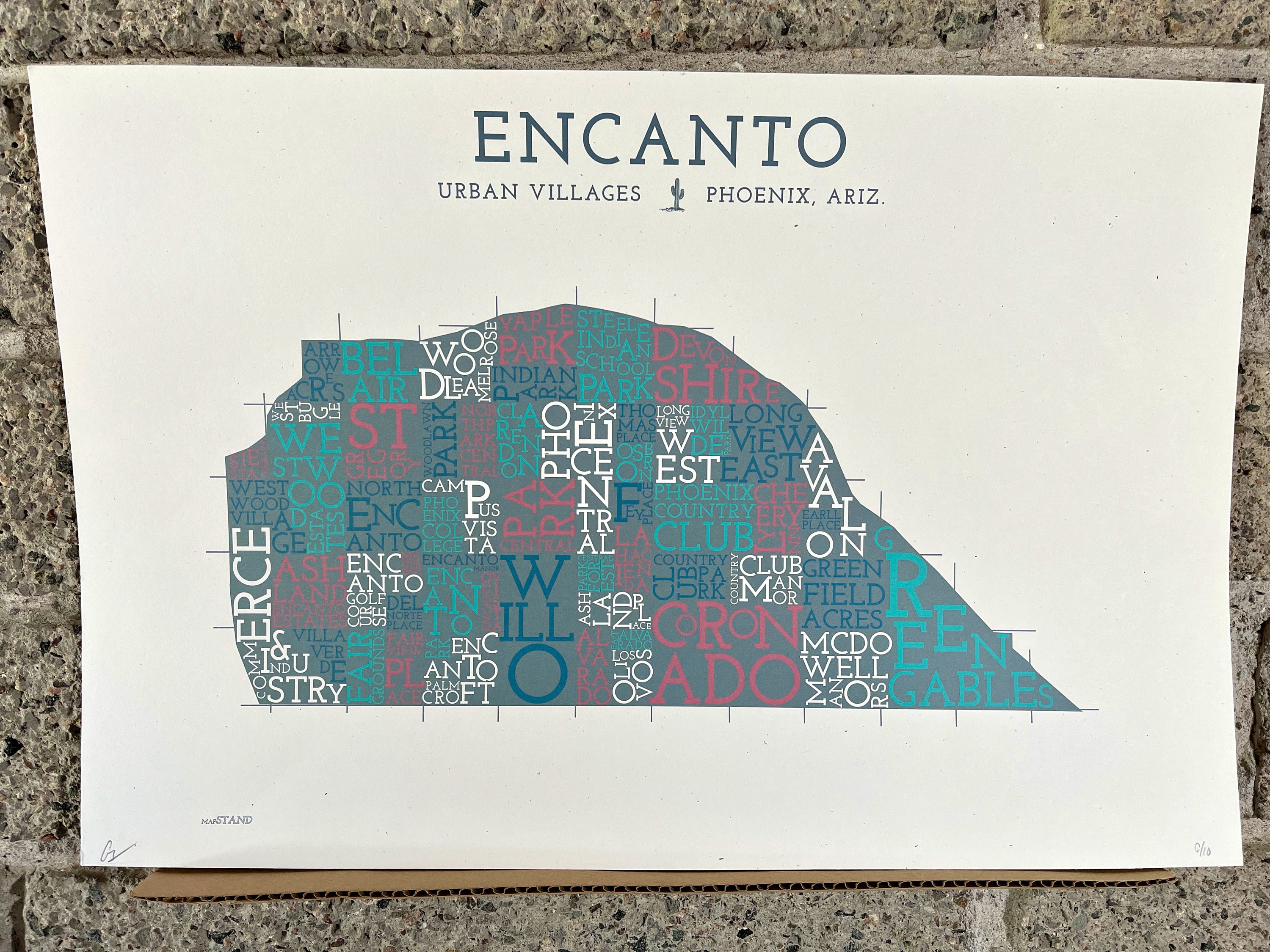 Encanto Village, Phoenix, Arizona Neighborhood Map Art Print - Etsy
