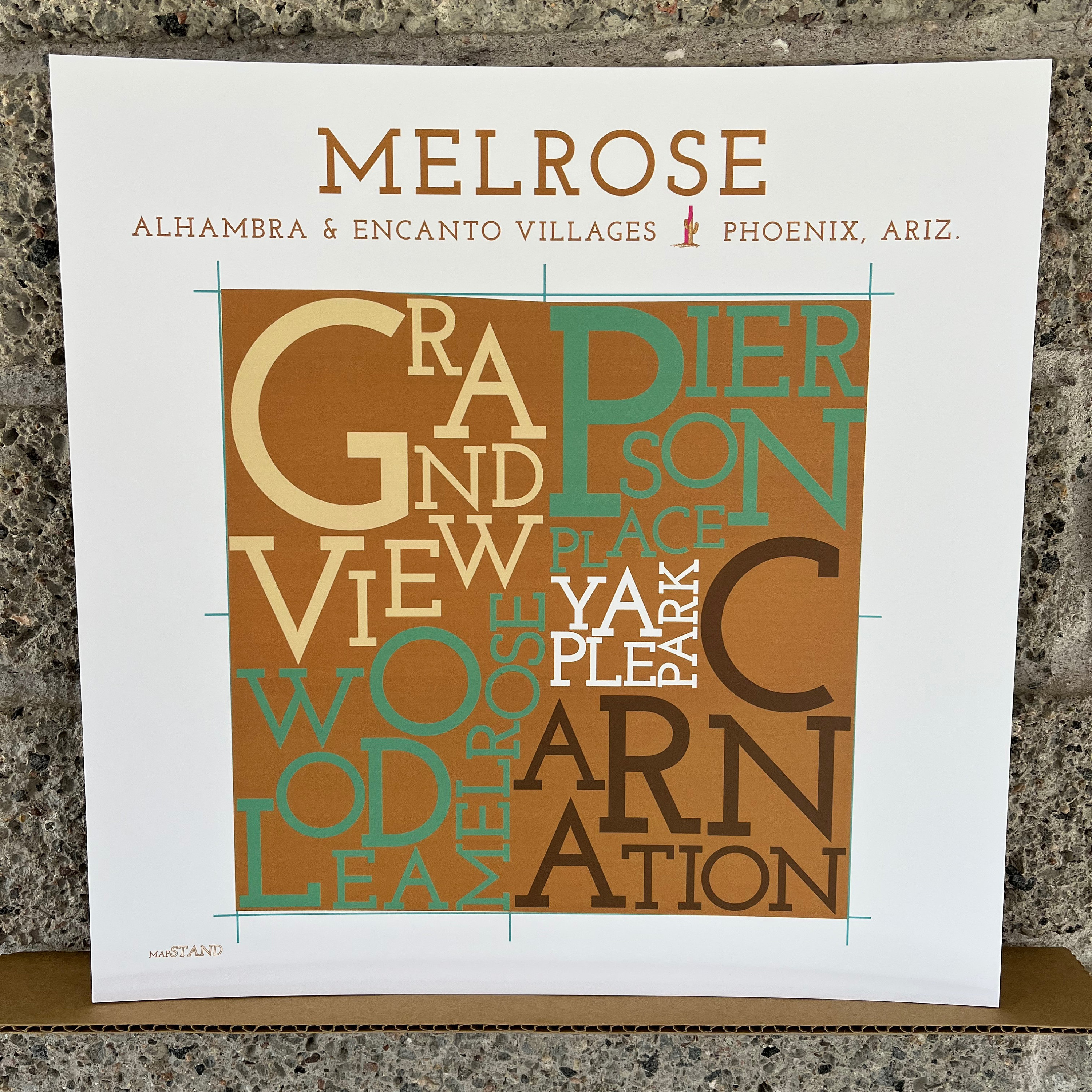 Melrose, Phoenix, Arizona Neighborhood Map Art Print - Etsy