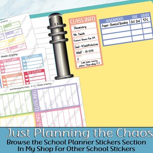 Printable Planner Stickers, School Stickers, Paper Due, School Planner ...