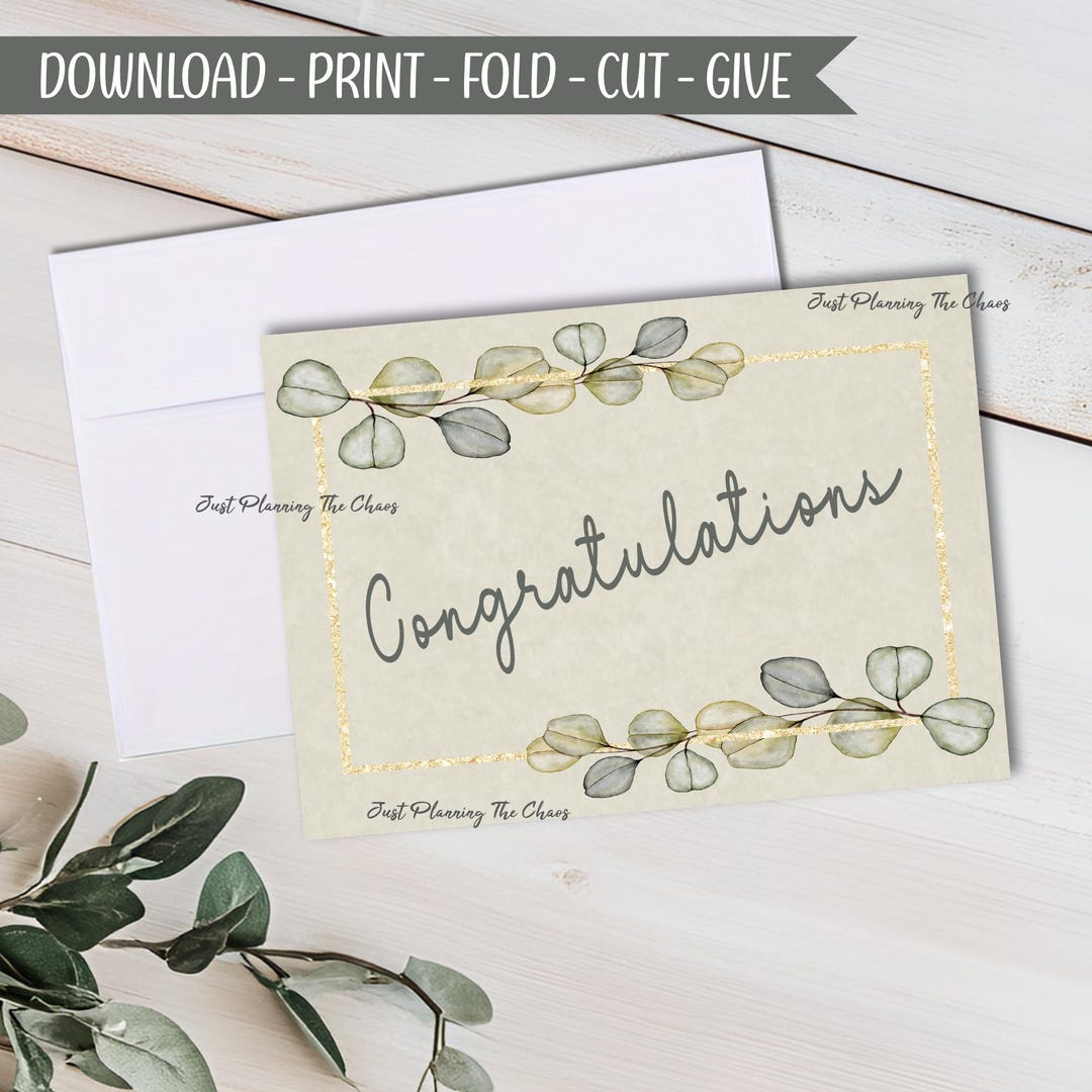 Congratulations Card - DIGITAL Download - Printable Congratulations ...
