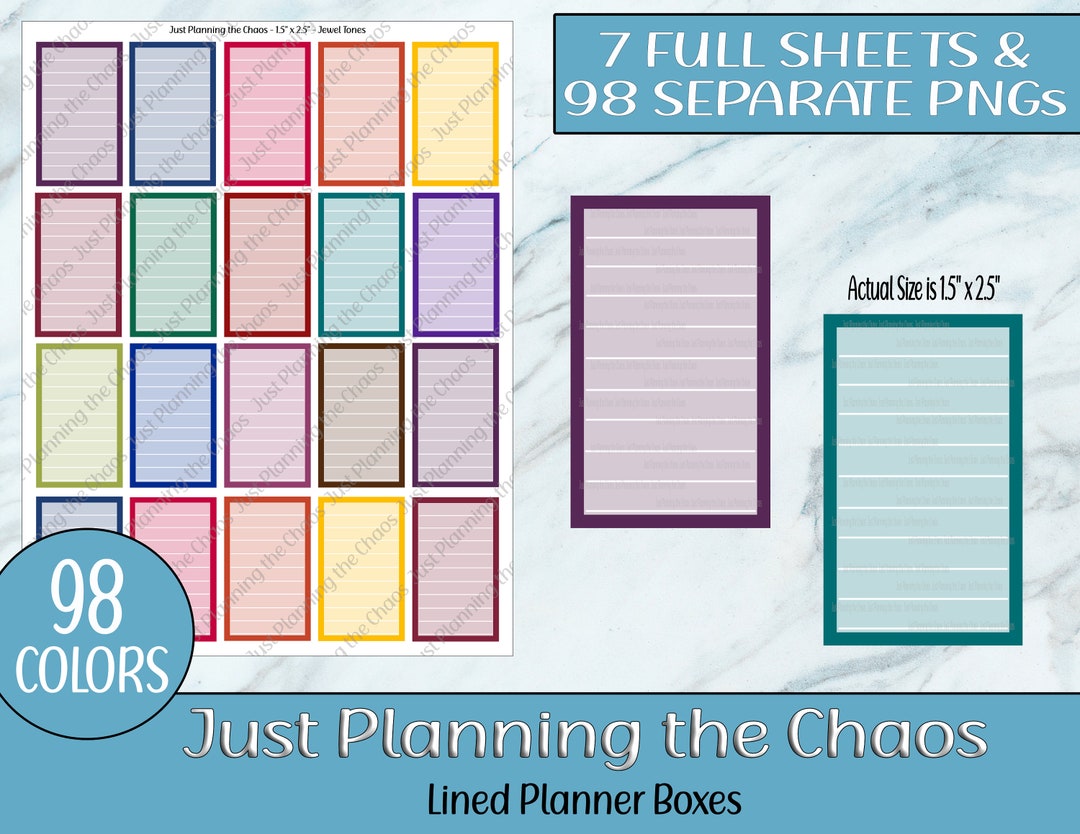Printable Planner Stickers, Planner Boxes, Lined Planner Boxes ...