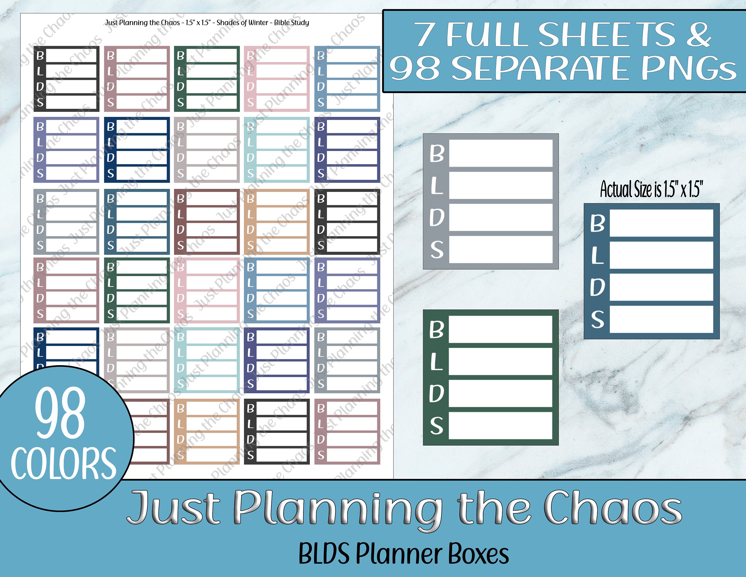 Printable Planner Stickers, Planner Boxes, BLDS Stickers, Meal Plan ...