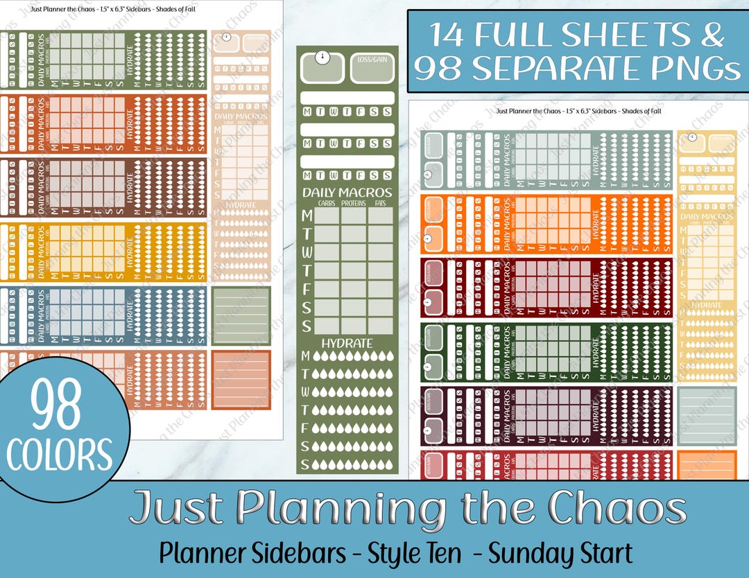 Printable Planner Stickers, Planner Sidebars, Sunday, Printable Sidebar ...