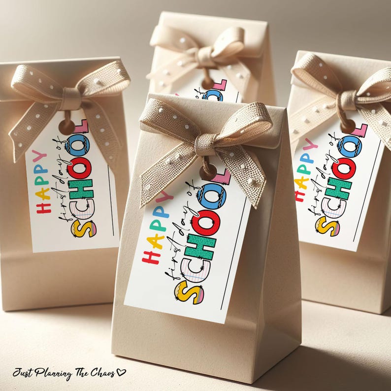 First Day of School Tag: Printable Back to School Treat Bag, Classroom ...